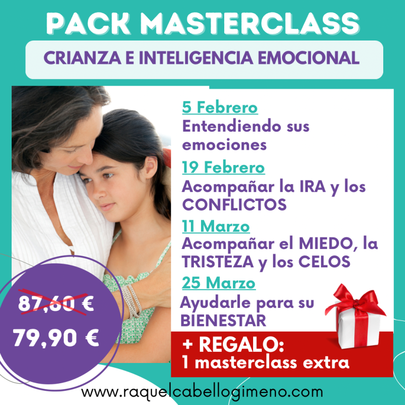 PACK MASTERCLASS CRIANZA E INTELIGENCIA EMOCIONAL - RAQUEL CABELLO GIMENO - Tú creas tu vida